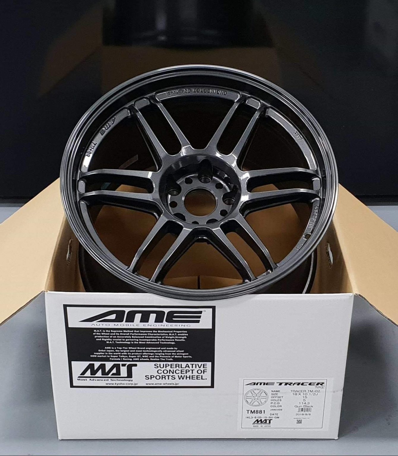 AME Tracer TM-02 18 Zoll 8.5J ET45 Dark Gunmetal 5x114.3 Flat FACE - JV Imports e.U. | Cars ...